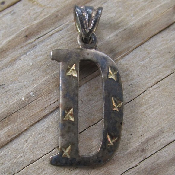 Vintage | Jewelry | Vintage Initial D Pendant Sterling Silver Beautiful ...